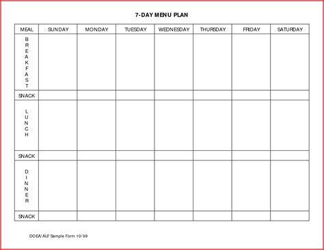 7 Day Calendar Printable