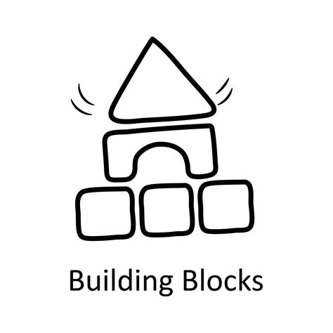 Building Blocks Vector Outline Icon Design Illustration Toys Symbol On White Background Eps 10