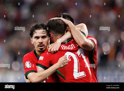 Vitinha Diogo Jota Celebrate After Goal During Uefa Euro 2024 Game