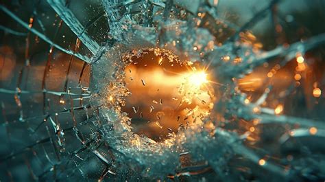 Light Passing Through Broken Glass Premium Ai Generated Image