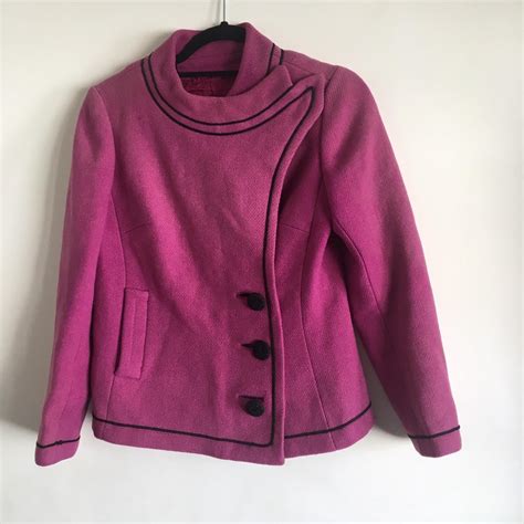 Vintage Pink Wool Jacket Used Aged But Still Depop