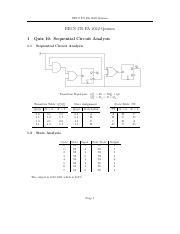 Sequential Circuit Analysis Transition Equations State Course Hero