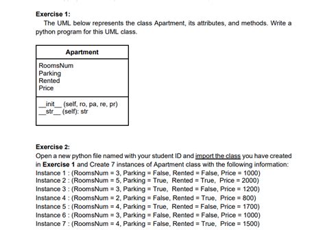 solved exercise 1 the uml below represents the class