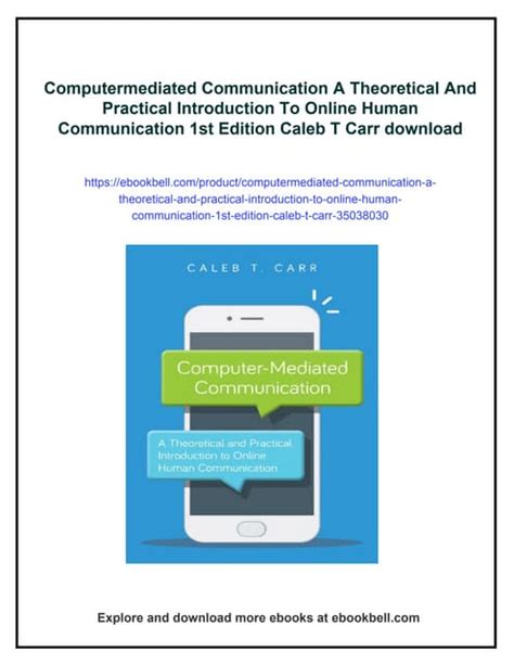 Computermediated Communication A Theoretical And Practical Introduction To Online Human