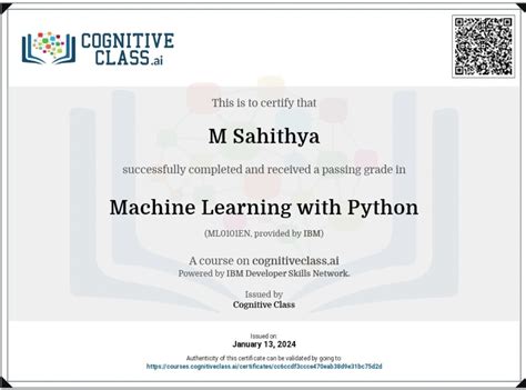 Sahithya M On Linkedin Machinelearning Python Ibmdeveloperskills