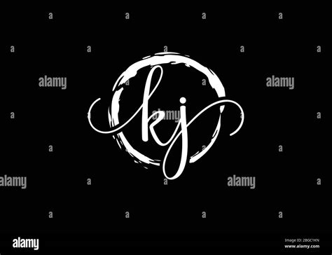 Initial Monogram Letter K J Logo Design Vector Template Kj Letter Logo Design Stock Vector