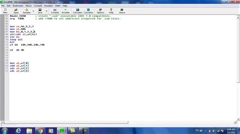 How To Use Array In 8086 Using Emulator Use Loop Part 2 Youtube