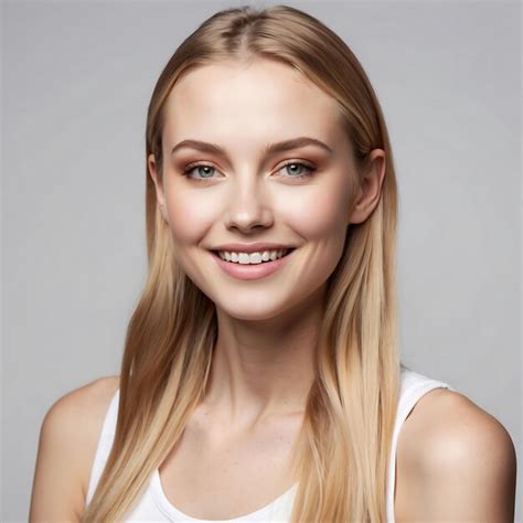 Stylish Skinny Blonde Girl In Trendy Fashion Premium Ai Generated Image