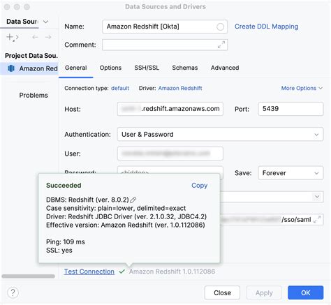 okta でデータソースを作成する datagrip ドキュメント