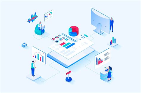 premium vector data analysis 3d isometric web design vector web