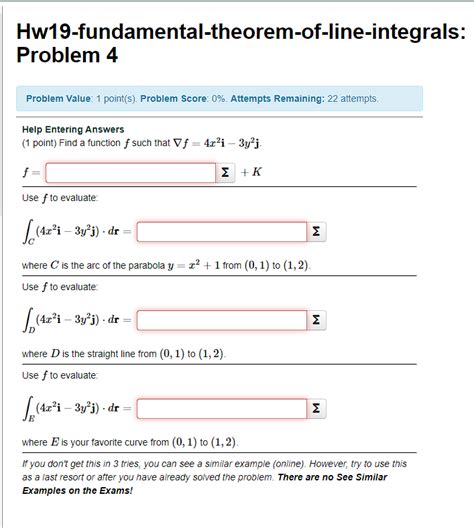 Solved Hw19 Fundamental Theorem Of Line Integrals Problem 4