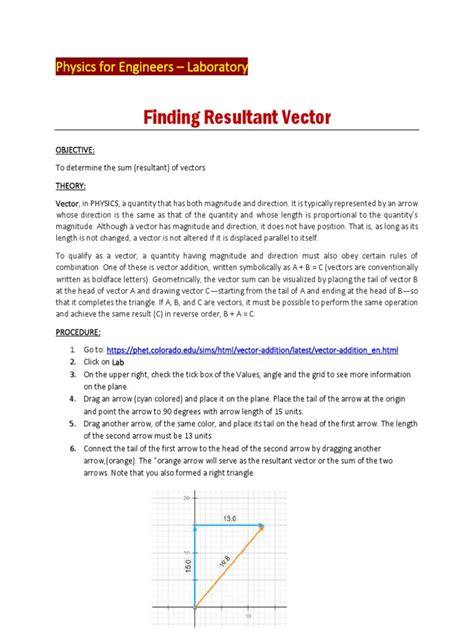 Expt No 1 Finding Resultant Vector Pdf Euclidean Vector Angle