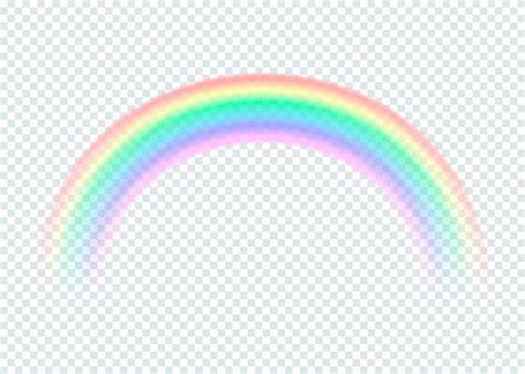 투명 한 배경 벡터 일러스트 레이 션에 고립 된 투명 무지개 프리미엄 벡터