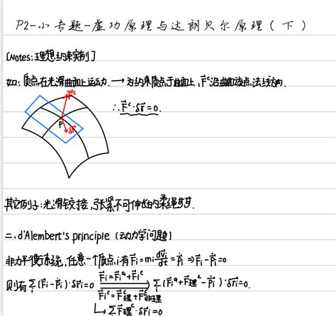 普通物理学 力学P2 小专题 虚功原理与达朗贝尔原理下 哔哩哔哩