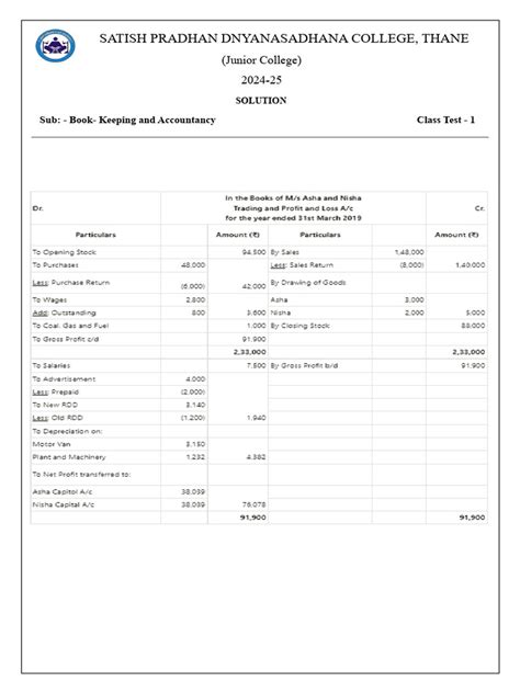 Bk Chapter 1 Class Test Solution Pdf