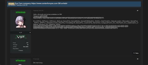 Alleged Data Breach Involves Center For Advanced Eye Care Patient