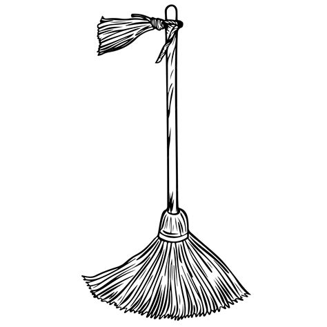 Premium Vector Hand Drawn Broom Home Appliance Drawing Illustration