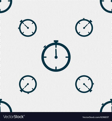 Timer Sign Icon Stopwatch Symbol Seamless Pattern Vector Image