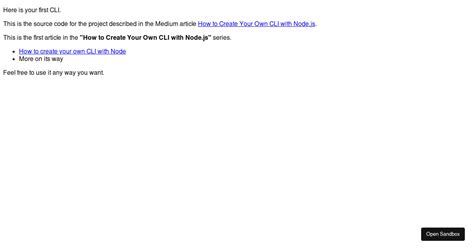 Create Project Codesandbox