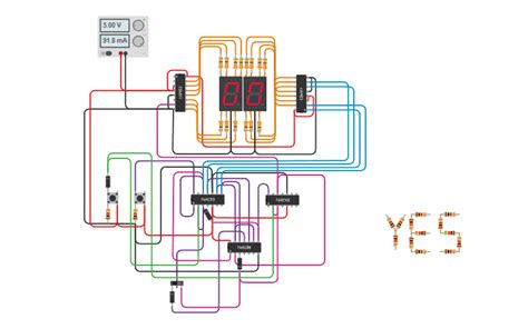 Circuit Design Dual Mode Counter Mod6 11 74hc93 Tinkercad
