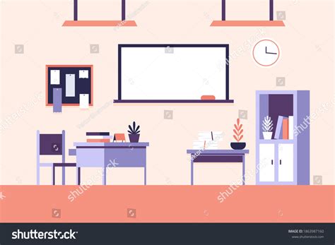 Empty Classroom School Education Background Empty Stock Vector Royalty
