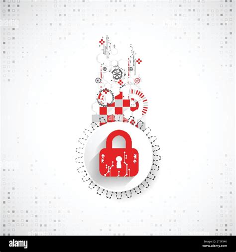 Red Protection Background Technology Security Encode And Decrypt Techno Scheme Vector