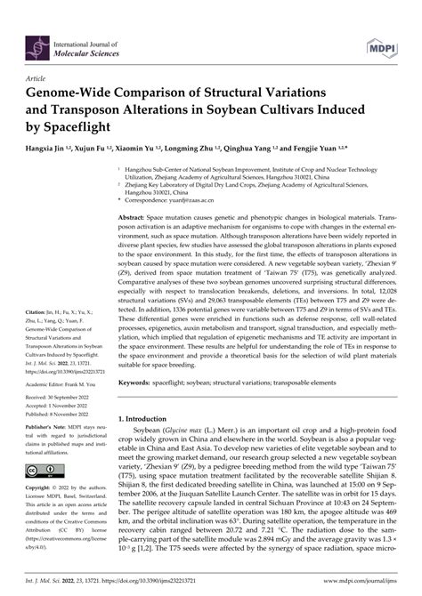 Pdf Genome Wide Comparison Of Structural Variations And Transposon Alterations In Soybean