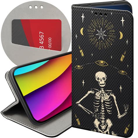 ETUI Z KLAPKĄ DO XIAOMI REDMI WZORY CZASZKA SZKIELETY MEMENTO MORI GOTYK Xiaomi Sklep