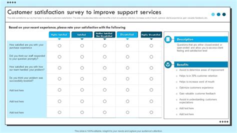 Customer Satisfaction Survey To Improve Support Services Improvement Strategies For Support Ppt