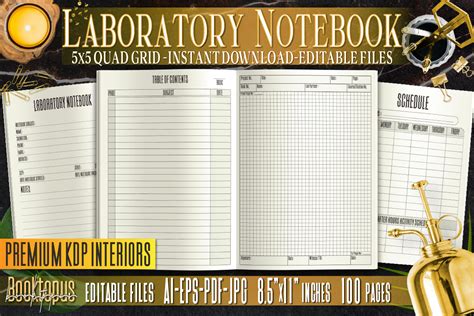 Kdp Laboratory Notebook 5x5 Graph Paper Graphic By Booktopus