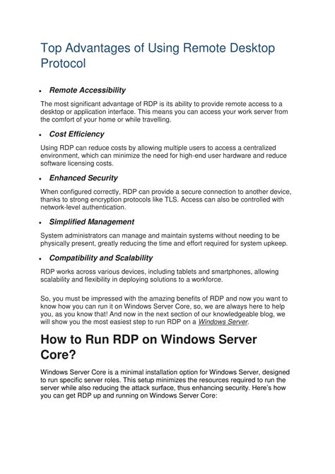 ppt what is rdp can it be run on windows server core powerpoint