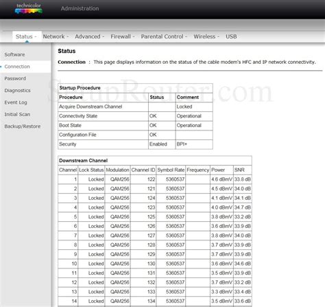Technicolor TC DNZ Screenshot ConnectionStatus