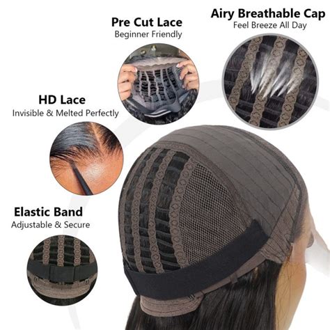 Straight Wear Go Glueless Wig Breathable Airy Cap 9×5 6×5 Pre Cut Lace