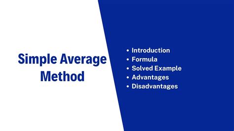 Simple Average Method Meaning Formula Advantages And Disadvantages Free Cost Accounting