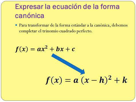 Funcion Cuadratica Forma Canónica Estándar Factorizada Ejercicios