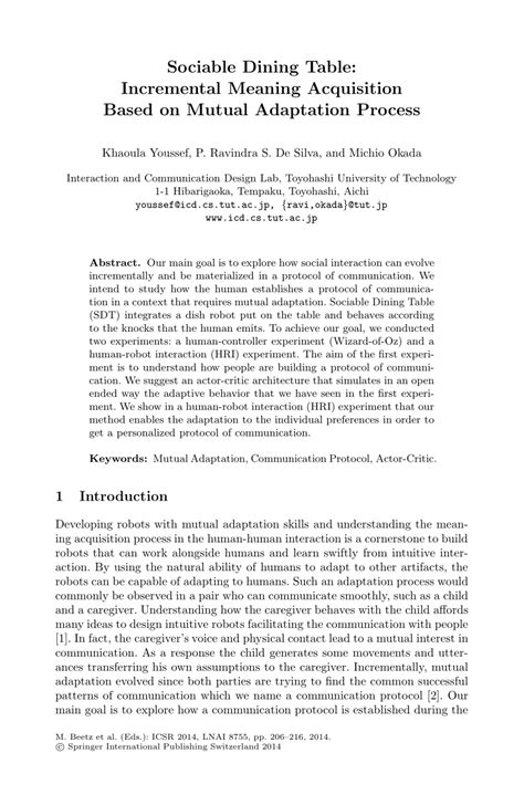 Pdf Sociable Dining Table Incremental Meaning Acquisition Based On