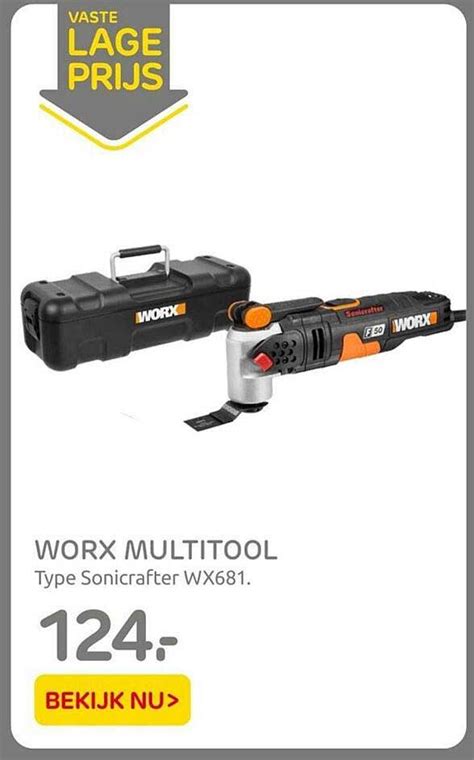 Worx Multitool Sonicrafter WX681 Aanbieding bij Praxis - 1Folders.nl
