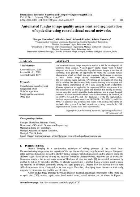 Automated Fundus Image Quality Assessment And Segmentation Of Optic