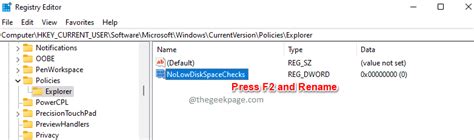 How To Enable Or Disable Low Disk Space Warning In Windows