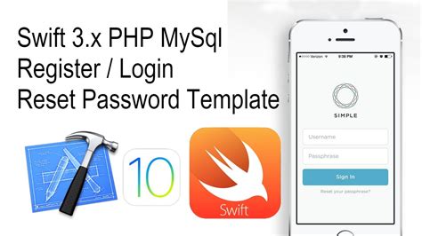 Swift 3 Php Mysql Register Login Forgot Password Template Youtube