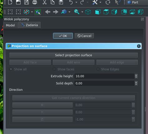 Part → Menu Part Create Projection On Surface Tool · Issue 69