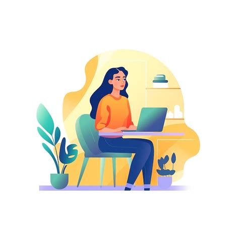 Premium Ai Image Girl With Laptop Generative Ai