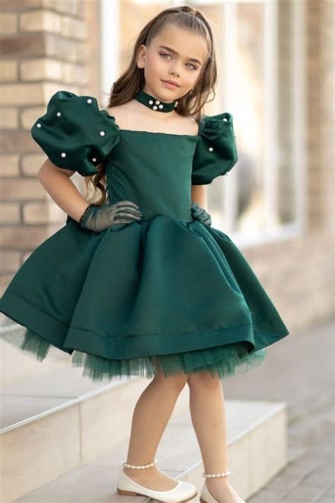 Meisje Feestjurk Groen Kerst Feestjurk Prinsessenjurk Voor Kerst En Verjaardag Bol Com