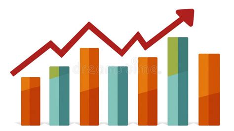 Business Data Analysis Bar Graph With Rising Arrow Statistics Stock
