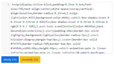 CSS Minify Unminify Tool Minify And Beautify CSS Online