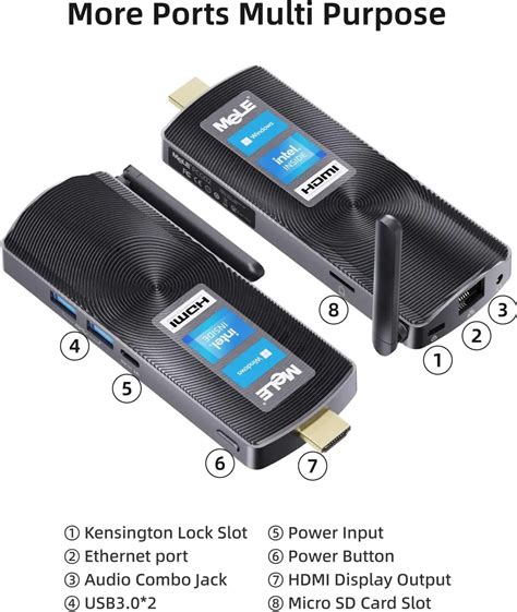 MeLE PCG02 Fanless Mini PC Stick Windows 11 N4000 J4125 IoT Industrial Desktop Computer With