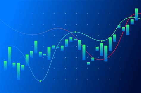 촛대 차트와 추세선을 특징으로 하는 전문적인 파란색 테마 디자인으로 주식 시장 데이터 및 재무 분석을 보여줍니다 가격에 대한 스톡 벡터 아트 및 기타 이미지 Istock