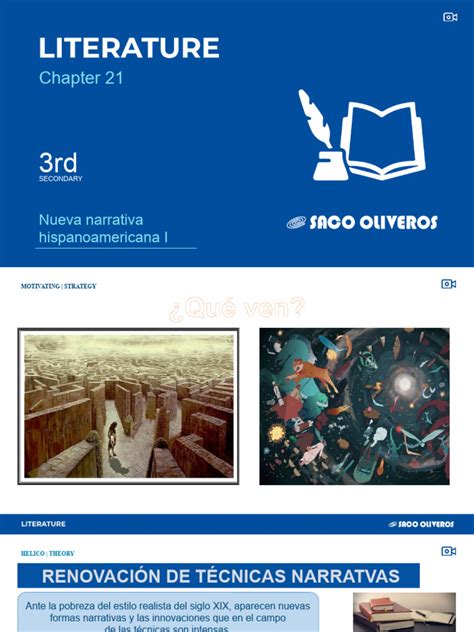 Tercero Secundaria Capítulo 21 Nueva Narrativa Hispanoamericana I