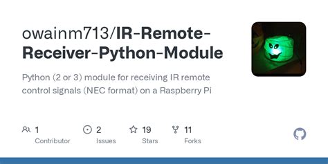 Github Owainm713ir Remote Receiver Python Module Python 2 Or 3