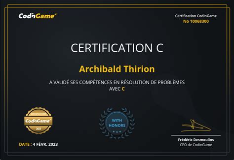 Codingame Certification